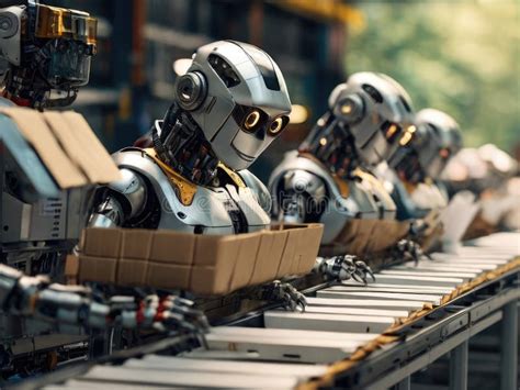 robots working on the automated conveyor belt and sorting post parcels
