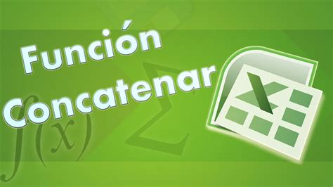 Función concatenar de Excel YouTube