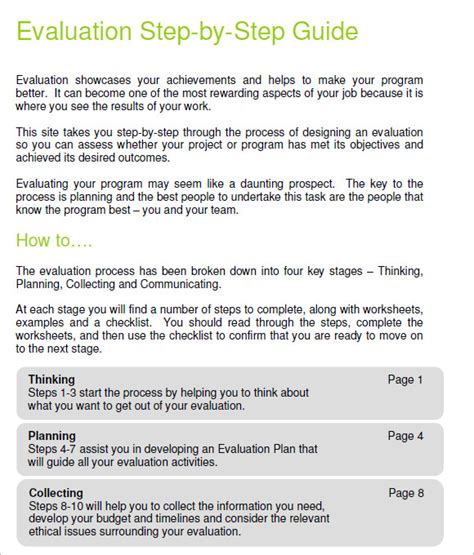 FREE Evaluation Plan Templates In MS Word PDF