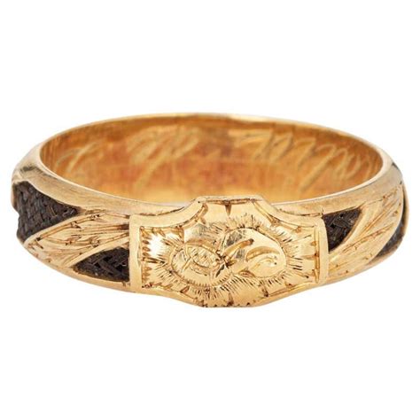 Antique Victorian 18 Karat Yellow Gold Seed Pearl Mourning Ring For