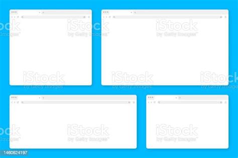 탭 도구 모음 및 검색 필드가있는 빈 웹 브라우저 창입니다 현대적인 웹 사이트 평면 스타일의 인터넷 페이지 컴퓨터 태블릿 및 스마트 폰에 대한 브라우저 모형 적응형 Ui