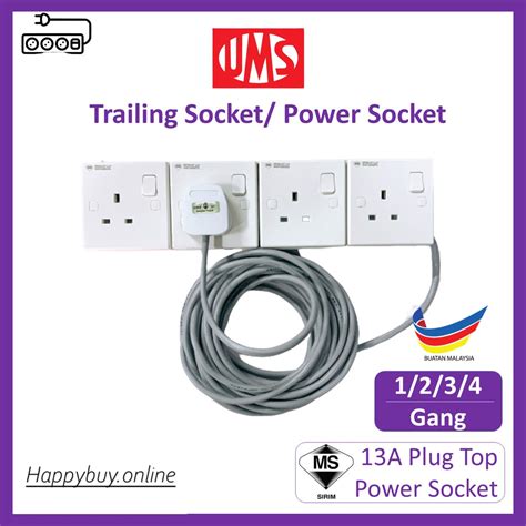 Ums Extension Power Socket Trailing Socket 3 Core Pvc Wire Cable