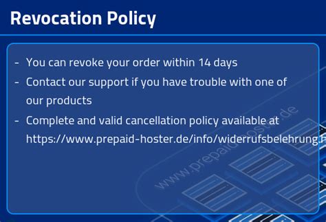 how can i revoke my order and get a refund prepaid hoster faq