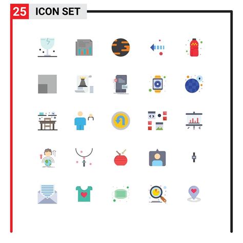 25 User Interface Flat Color Pack Of Modern Signs And Symbols Of Left