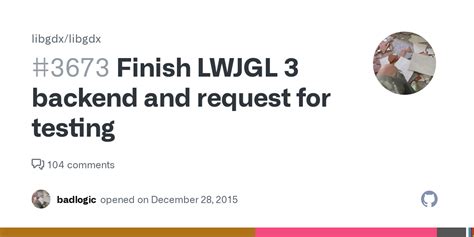 Finish Lwjgl 3 Backend And Request For Testing · Issue 3673 · Libgdx