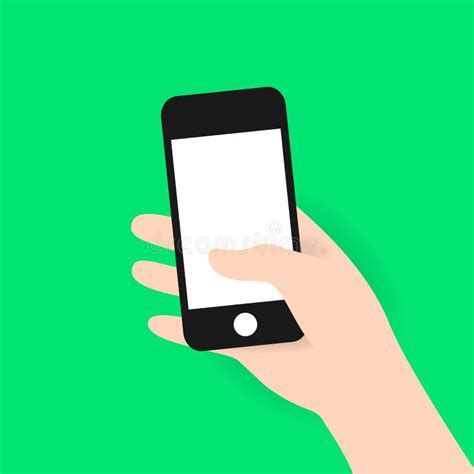 Hand Holding Modern Black Flat Mobile Phone Stock Vector Illustration Of Innovation Material