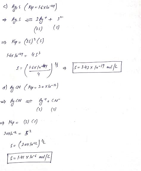 [solved] Solubility Product Ksp Worksheet 1 1 Write The