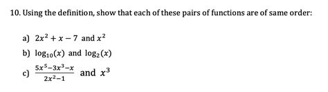 Solved 10 Using The Definition Show That Each Of These
