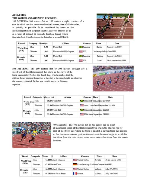 World And Olympic Athletics Records Pdf Track And Field Athletic