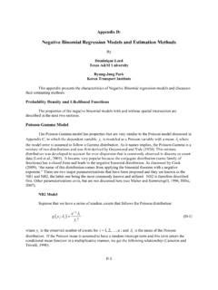 Negative Binomial Regression Models And Estimation Negative Binomial Regression Models And