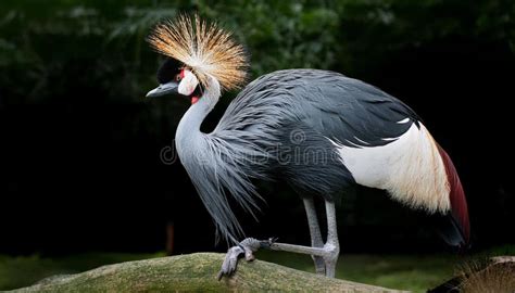 Beautiful Crown Crane The Crown Crane Is Known As The King Of Cranes Stock Illustration