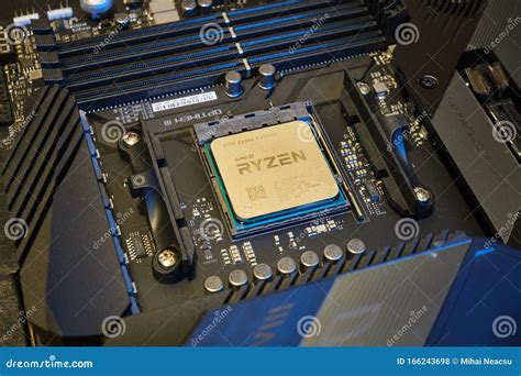 Rd Gen AMD S Ryzen X Desktop Processor On A Motherboard Close Up Detail Editorial