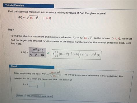 Solved Find The Absolute Maximum And Absolute Minimum Values