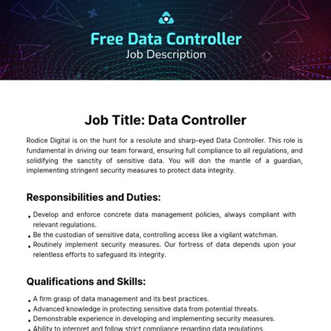 Controller Job Description Outline Template Edit Online And Download Example