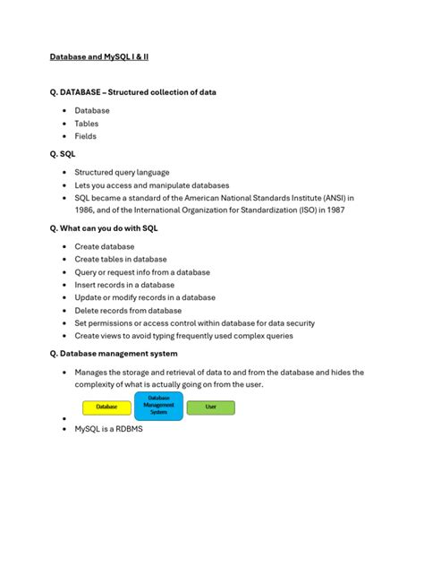 Database And Mysql I Pdf Database Transaction Databases
