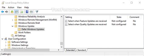 Windows Update Defer Feature And Quality Updates In Windows Page Tutorials