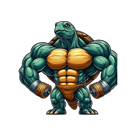 Premium Vector A Drawing Of A Turtle With A Turtle On Its Back A Strong Muscular Turtle Vector