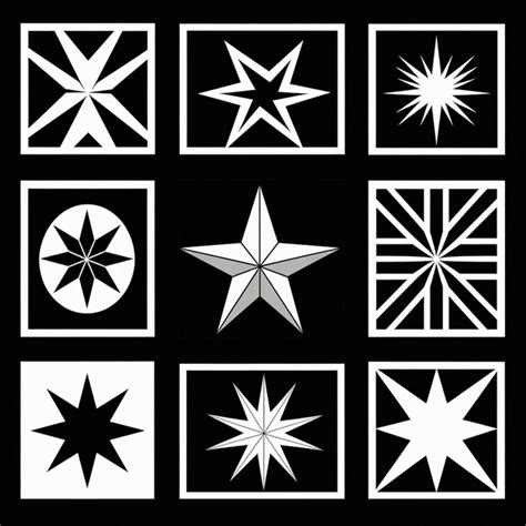 Premium Photo A Close Up Of A Set Of Nine Different Star Shapes Generative Ai