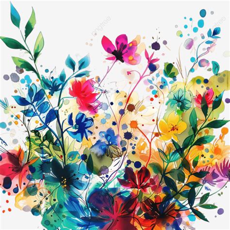 다채로운 추상 꽃 작품 미술 꽃들 추상적인 Png 일러스트 및 이미지 에 대한 무료 다운로드 Pngtree