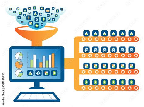 Data Sorting And Filtering Concept Raw Data Are Ingested Into The