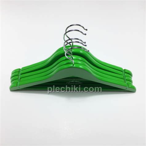 Вішаки тремпеля для одягу деревяні дитячі зеленого кольору довжина 380 мм ціна 50 грн — Prom