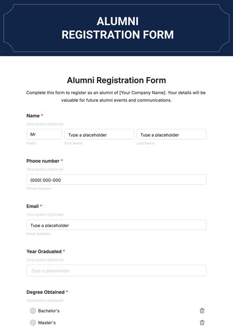 Free Registration Form Template To Edit Online