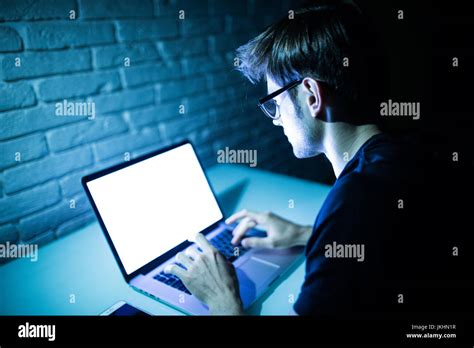 Man Using Laptop Writing Programming Code On Laptop Stock Photo Alamy