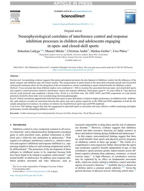 Pdf Neurophysiological Correlates Of Interference Control And
