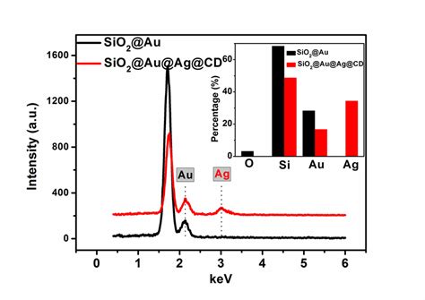 Fig S3 Eds Spectra Of The Fabricated Sio 2 Au And Sio 2 Au Ag Cd Nps