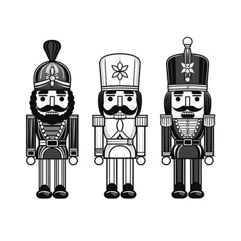 Premium Ai Image Three Black And White Nutcrackers With A Star On Top