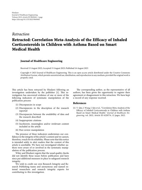 Pdf Retracted Correlation Meta Analysis Of The Efficacy Of Inhaled Corticosteroids In