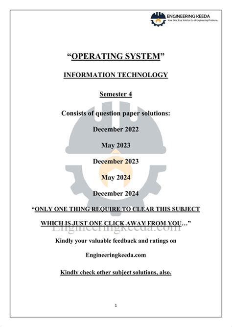 Operating System Engineering Keeda