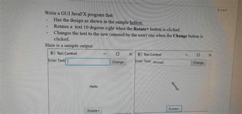 Solved Write A Gui Javafx Program That Has The Design As