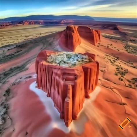 Aerial View Of Four Corners Monument With Vibrant Colors And Distinct