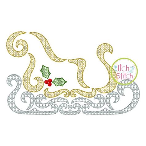 Swirly Sleigh Motif Embroidery Machine Embroidery Designs By Juju