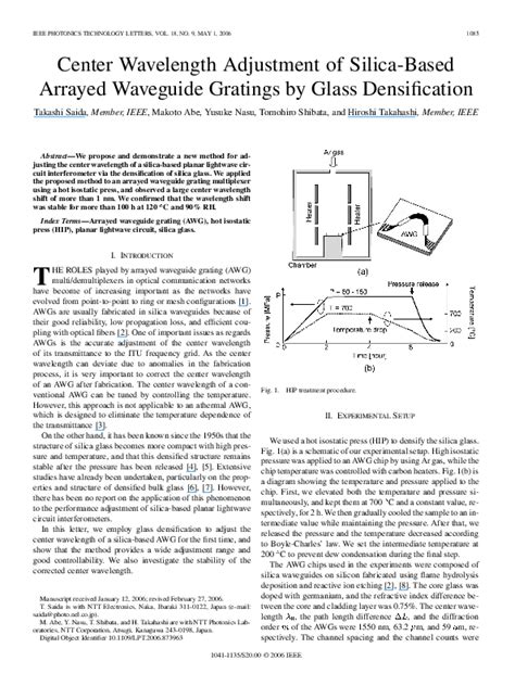 pdf center wavelength adjustment of silica based arrayed waveguide