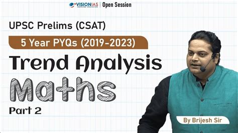 Maths Upsc Prelims Csat 5 Year Pyq 2019 2023 Trend Analysis Part 2 Youtube