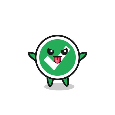 Naughty Check Mark Character In Mocking Pose 6779053 Vector Art At Vecteezy