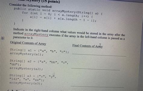 Solved Points Consider The Following Method Public Static