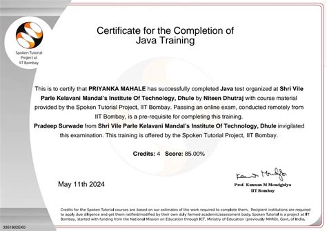 Priyanka Mahale On Linkedin Java Certification
