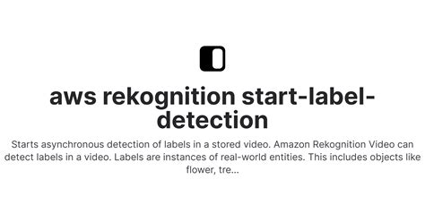 Aws Rekognition Start Label Detection Fig