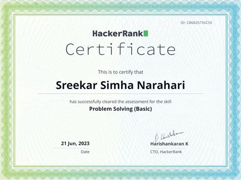 Sreekar Simha Narahari On Linkedin Coding Hackerrank Problemsolving