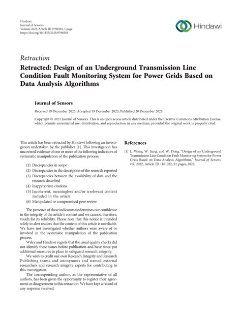 Pdf Retracted Design Of An Underground Transmission Line Condition Fault Monitoring System