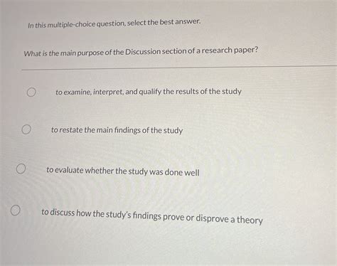 Solved In this multiple-choice question, select the best | Chegg.com