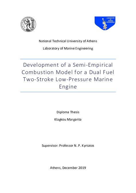 Pdf Development Of A Semi Empirical Combustion Model For A Dual Fuel Two Stroke Low Pressure