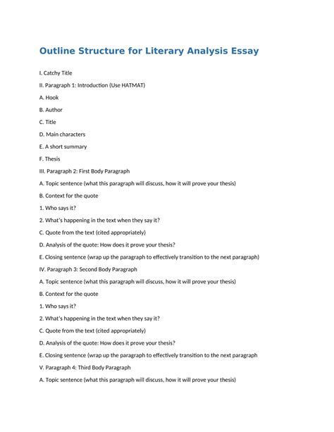 Free Printable Essay Outline Templates Pdf Word College Example