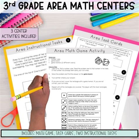 3rd Grade Area Math Centers By Katherine Dellinger Tpt