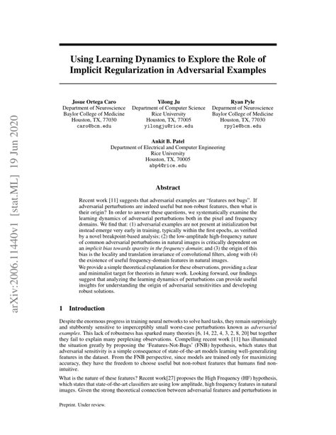 Pdf Using Learning Dynamics To Explore The Role Of Implicit