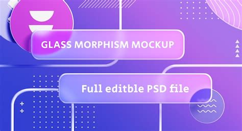 Premium Psd Glassmorphism Style Buttons Mockup