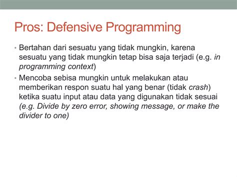 Defensive Programming Pdf